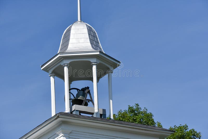 The Old Little Tower Bell of the Town Stock Photo - Image of blue, city ...