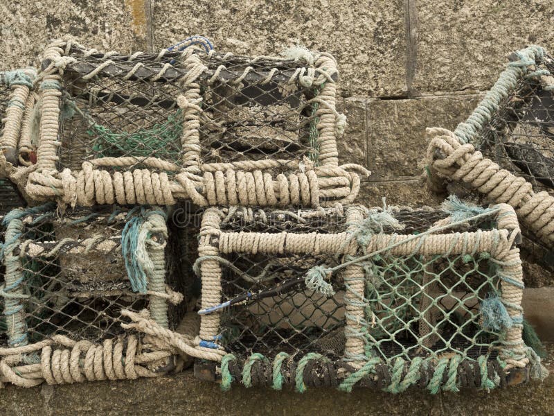 Old Lobster Pots / Crab Cages Stock Photo - Image of fishermen, wall ...