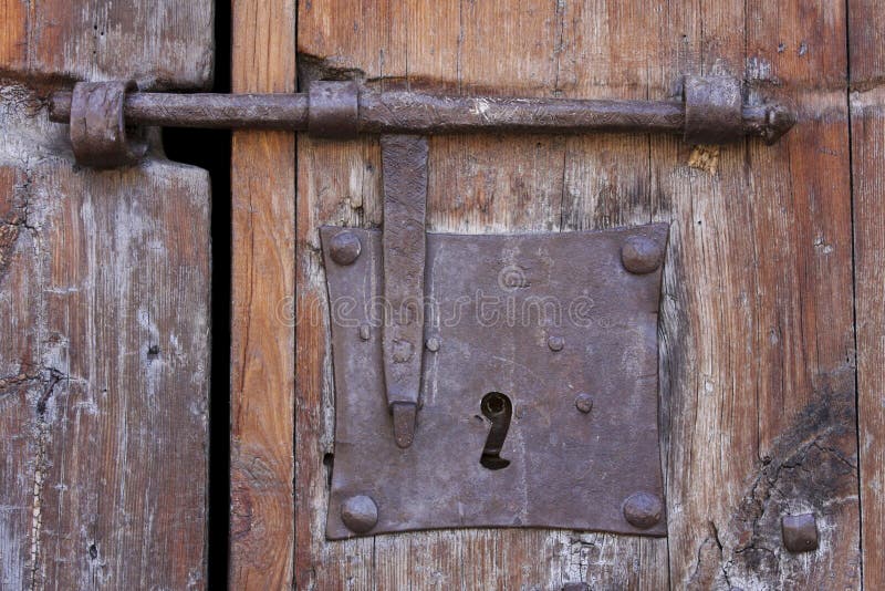 Antique door lock stock image. Image of rotten, rust - 16763013