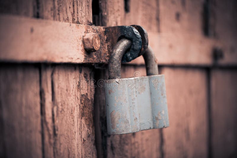 Old lock stock photo. Image of rusty, door, wooden, tool - 27974678