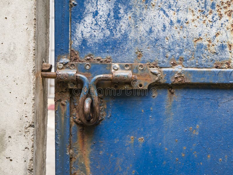 Old lock bolt stock photo. Image of antique, retro, blue - 82317864