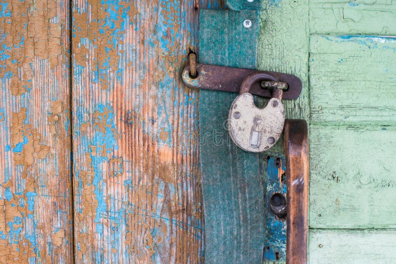 Old lock on door stock image. Image of closeup, bolt - 84042343