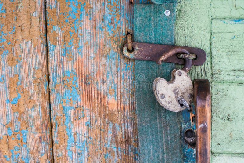 Old lock on door stock image. Image of house, aged, retro - 84044255