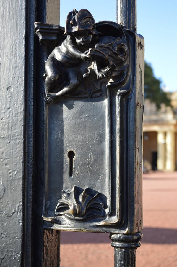 Old Lock on Gate stock image. Image of building, cherubs - 84831537