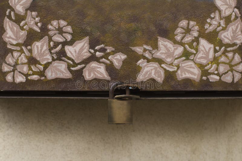 Old lock on a mailbox stock image. Image of decorative - 64651311