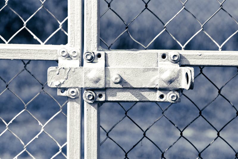 Old lock on metal fence stock image. Image of lock, rusty - 34439017