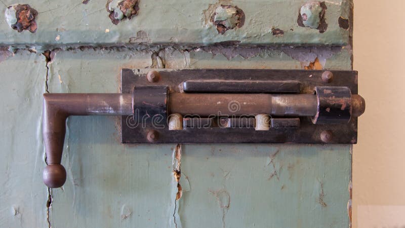 Old lock in a prison stock image. Image of intern, freedom - 58328633