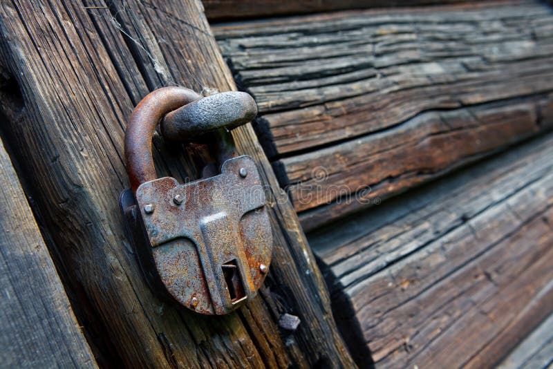 Old locked padlock stock image. Image of pattern, rusty - 10678289