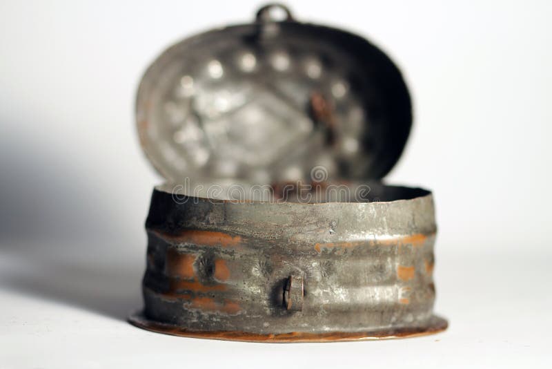 Old locked tin box stock image. Image of case, metallic - 121870717