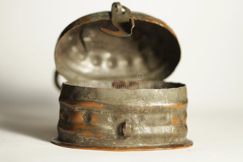 Old locked tin box stock image. Image of case, metallic - 121870717