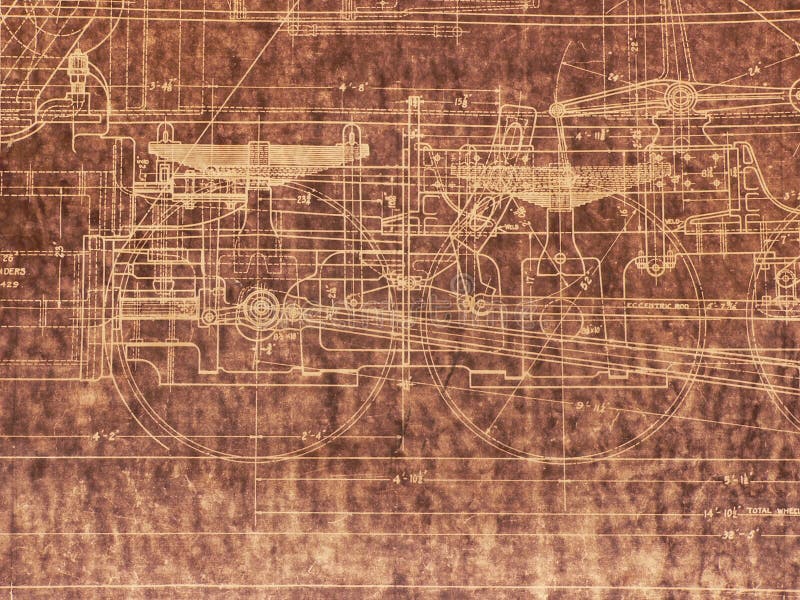 Old Locomotive Blueprint stock illustration. Illustration of calgary ...