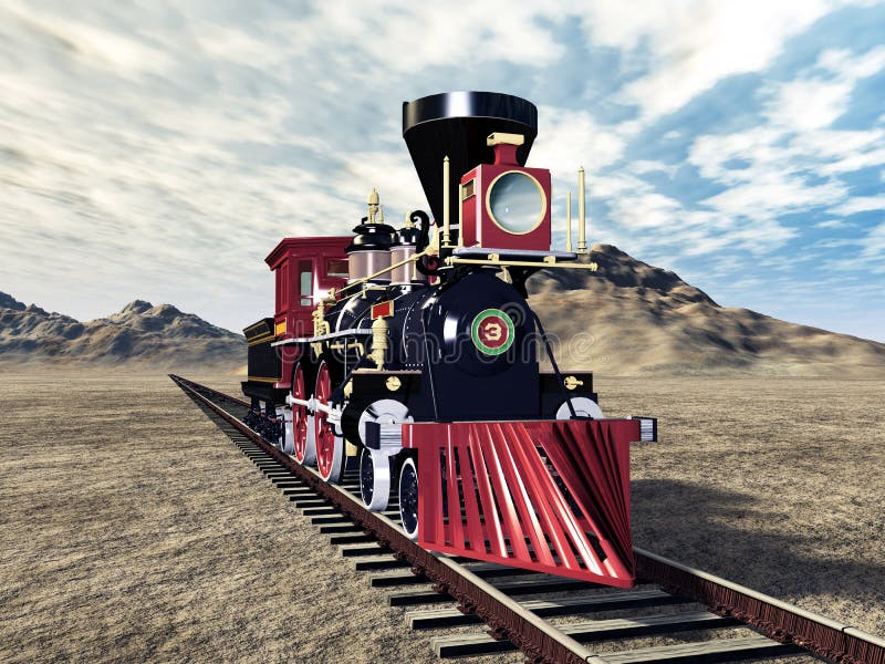 American Steam Locomotive from the 1850s Stock Illustration ...