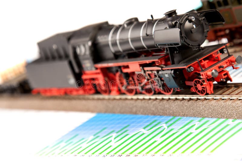 Old Locomotive Model on Graphs Stock Image - Image of group, locomotive ...