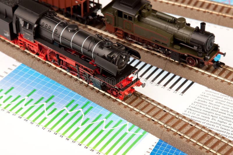 Old Locomotive Model on Graphs Stock Image - Image of realistic ...