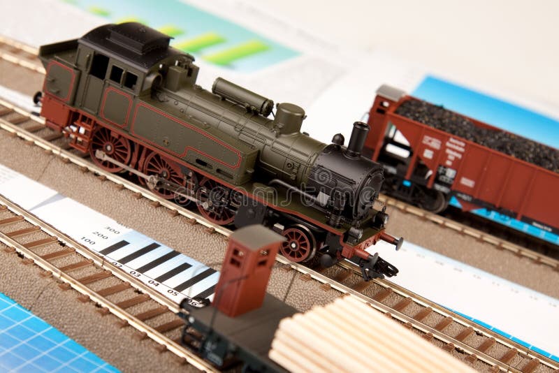 Old Locomotive Models on Graphs Stock Image - Image of realistic, fast ...