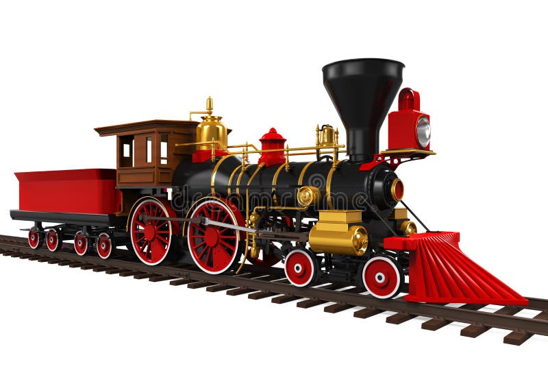 Old Locomotive Train stock illustration. Illustration of render - 82513166