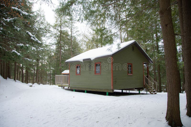 Old Log Cabin in the Canadian Forest Stock Photo - Image of home ...