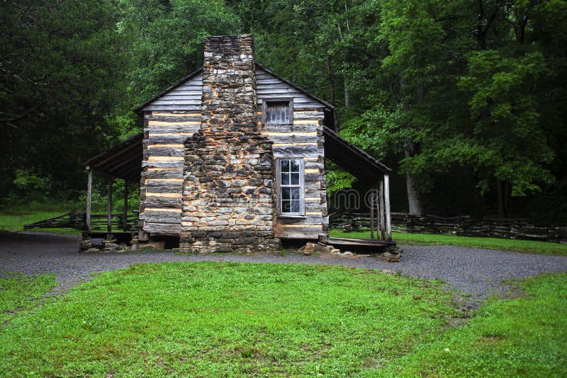 Old log cabin stock photo. Image of scene, rain, travel - 256022056
