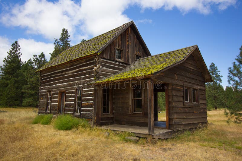 Old Log Cabin stock photo. Image of cabin, states, moss - 42965580