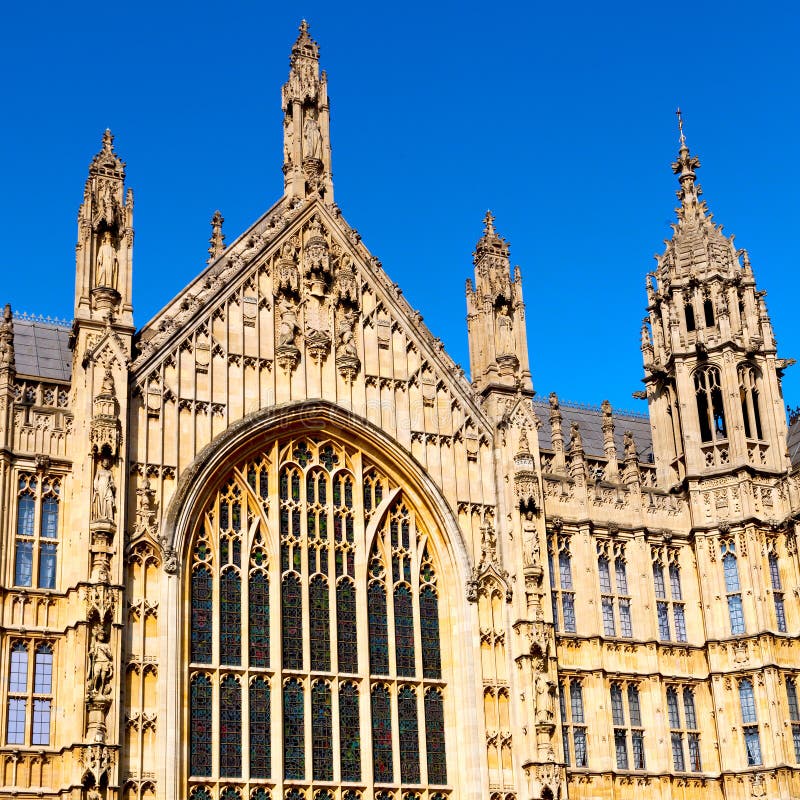 Old in London Historical Parliament Glass Window Structure Stock Image ...
