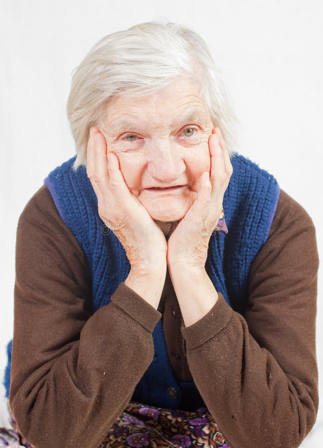 Old lonely woman stock photo. Image of grandma, smile - 13691646