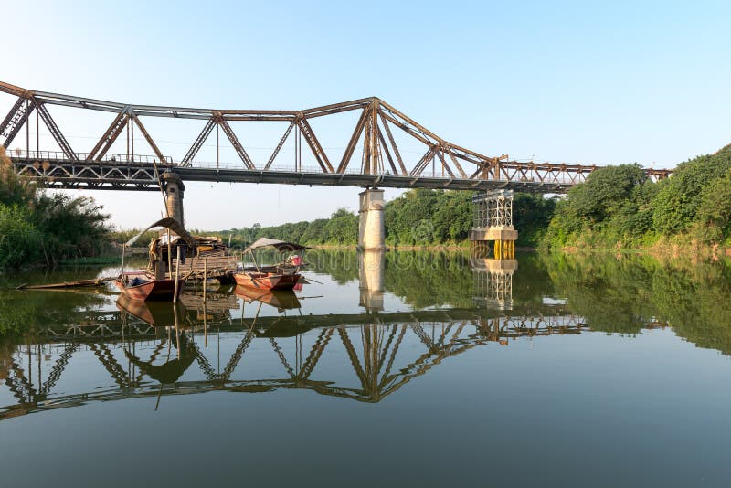 Old Long Bien Bridge in Hanoi, Vietnam Dec 2016 Stock Image - Image of ...