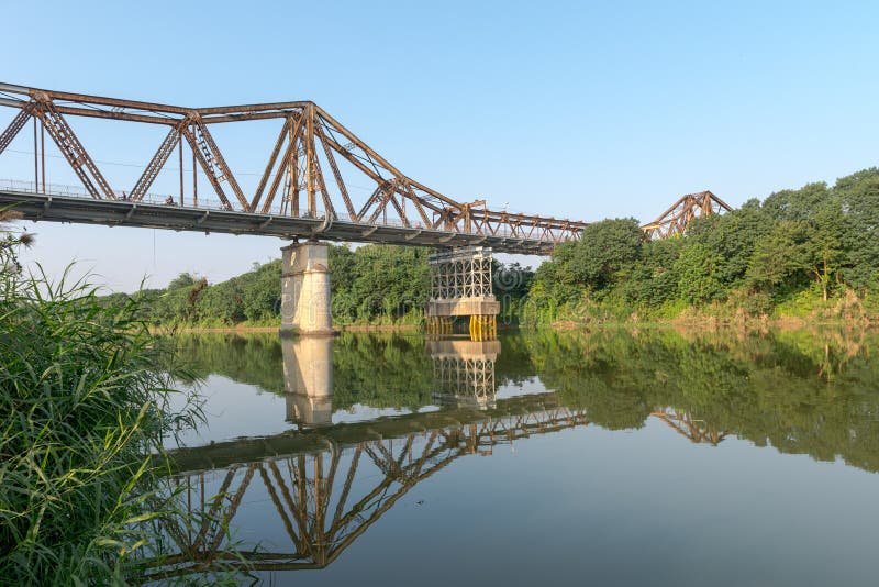 Old Long Bien Bridge in Hanoi, Vietnam Dec 2016 Stock Photo - Image of ...