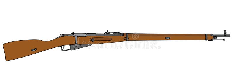 Old military rifle stock vector. Illustration of cartoon - 84330557