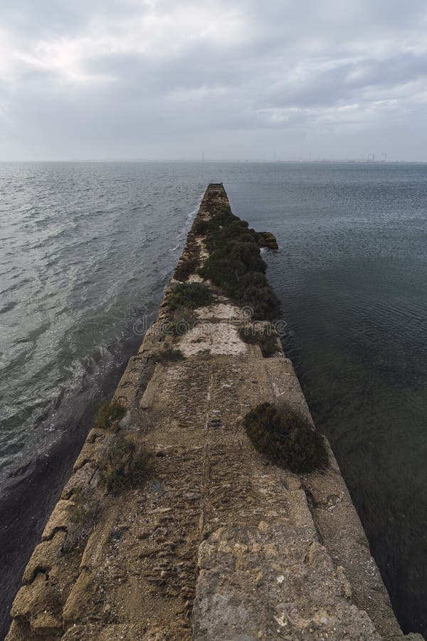 Old Long Stone Path through the Ocean Stock Photo - Image of trail ...