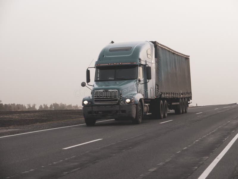 Old Lorry Traffic Transport on Motorway in Motion Editorial Stock Photo ...