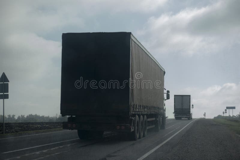 Old Lorry Traffic Transport on Motorway in Motion Stock Image - Image ...