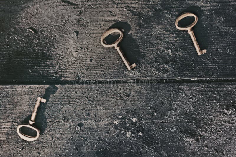 Old Lost Key on Floorboards Stock Image - Image of table, styled: 52115631