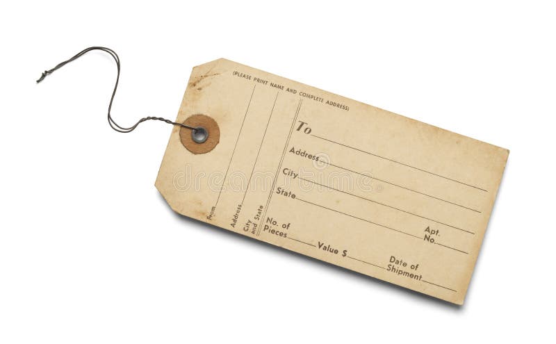 Old Luggage Tag stock photo. Image of business, background - 36779004