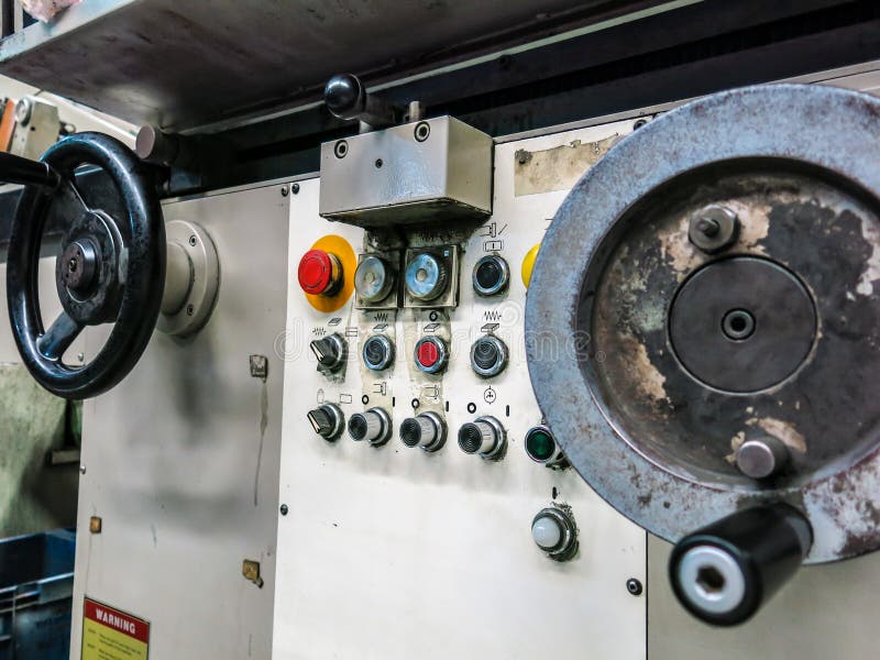 Green, Red Button Controls the Machine`s Operating Circuit Board. by ...