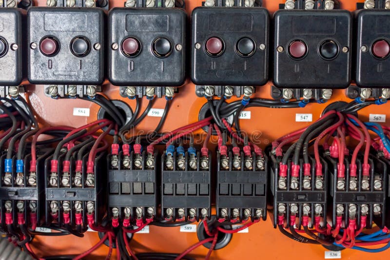 Old Machine Electrical Cabinet Stock Photo - Image of wire, system ...