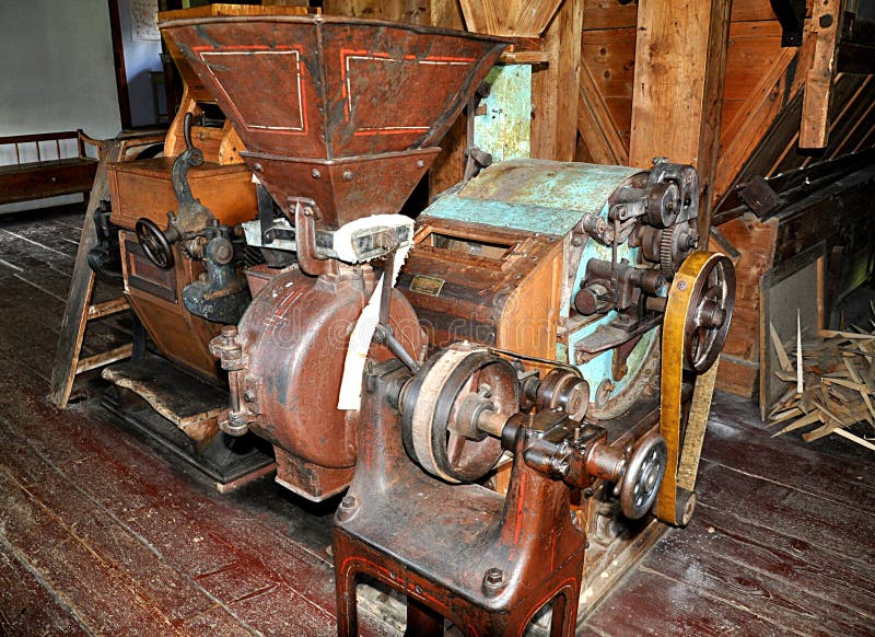 Old machine for flour stock image. Image of wooden, handle - 70904139