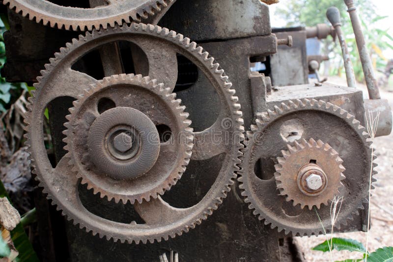 Old machine stock image. Image of teeth, brown, mechanical - 39828797