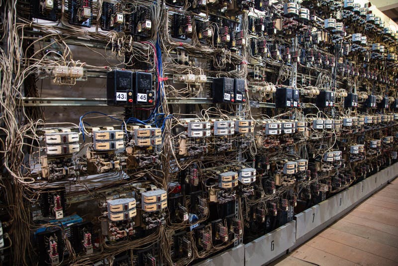 Old machine generator room stock photo. Image of electrical - 217180062