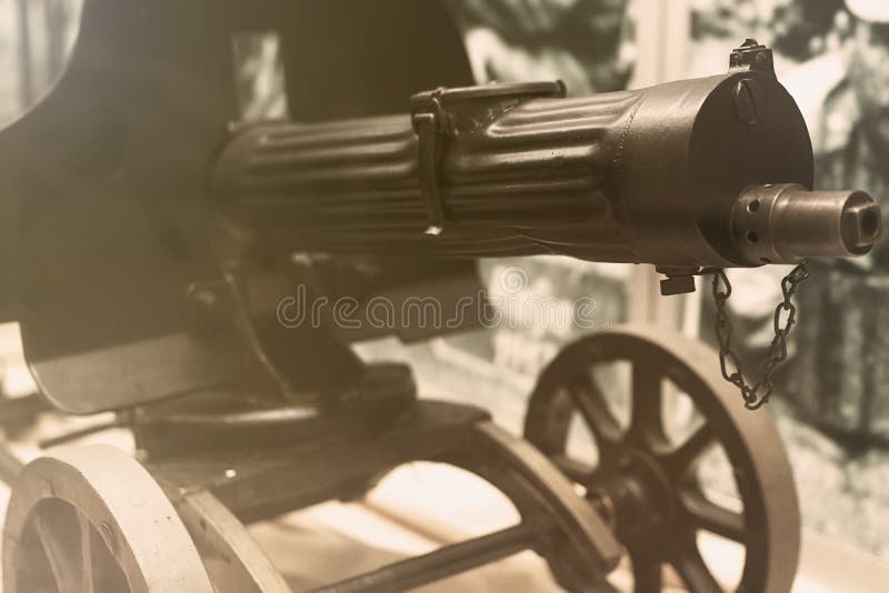 Old Machine Gun. Maxim Gun. First World War Machine Gun Stock Image ...