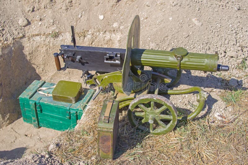 Old Machine Gun stock image. Image of armor, ammunition - 104270223