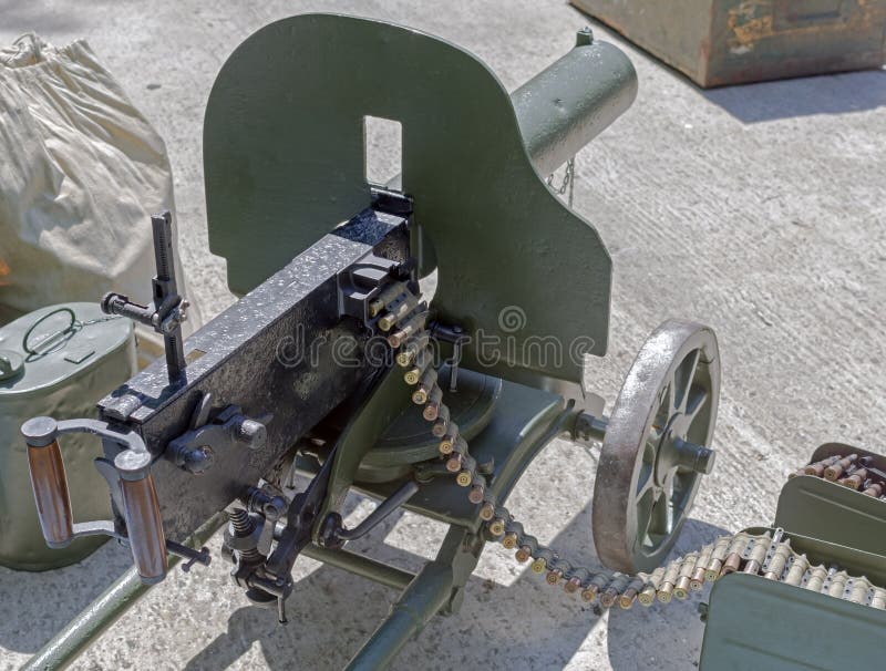 Old Machine Gun stock image. Image of artillery, battle - 118785529