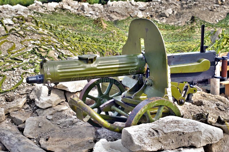 Old Machine Gun stock photo. Image of object, fight - 126799700