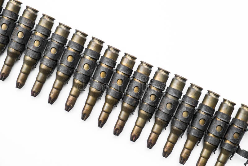 Old machine gun bullets stock photo. Image of option - 58371960