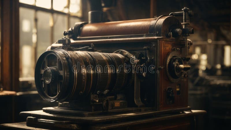 Old Machine Industry with Sunshine Stock Illustration - Illustration of ...
