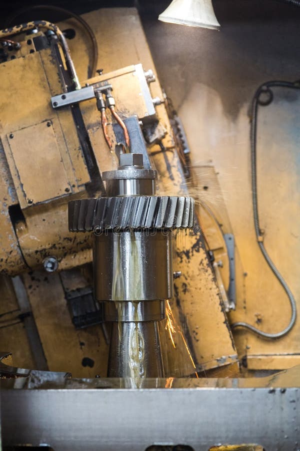 Old Machine Processes a Large Metal Part. Cutting and Cooling of the ...