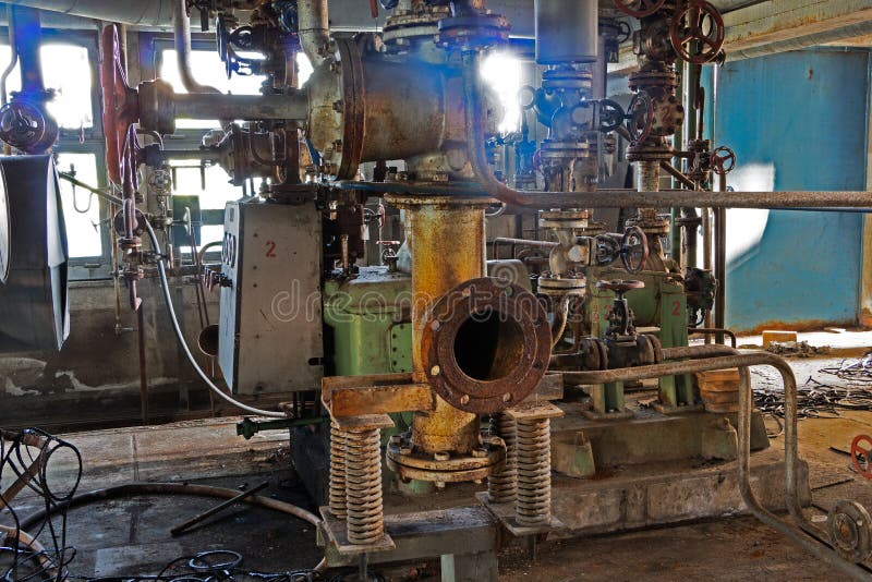 Old Machinery of Abandoned Factory from Inside Stock Photo - Image of ...
