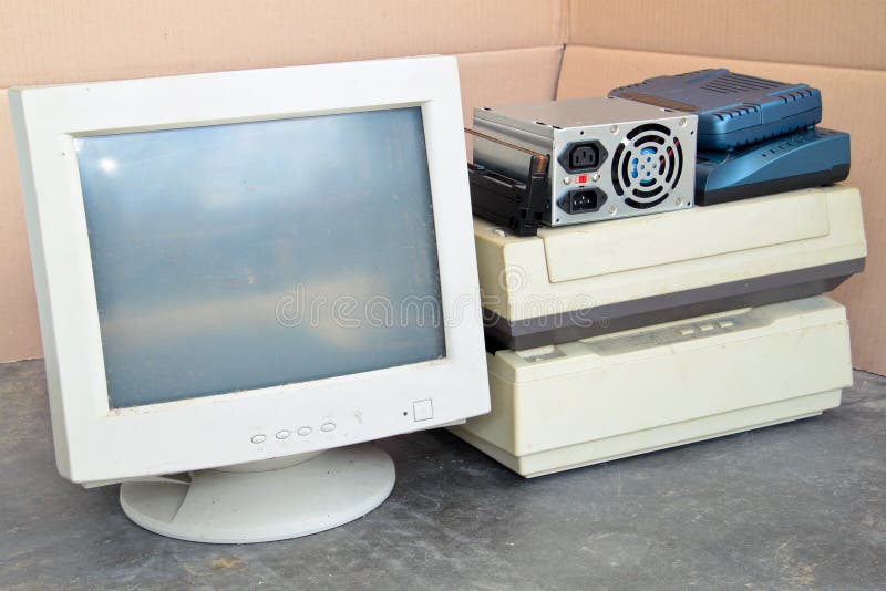 Old computer stock image. Image of recycling, isolated - 8492029