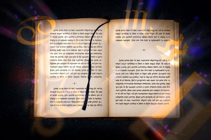 Old Magic Book with Mysterious Inscriptions Stock Image - Image of ages ...