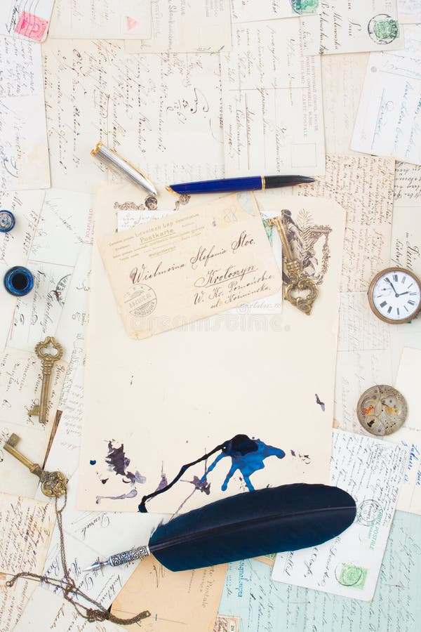 Calligraphic Handwritten Text Vintage Ink Pen Stock Photos - Free ...