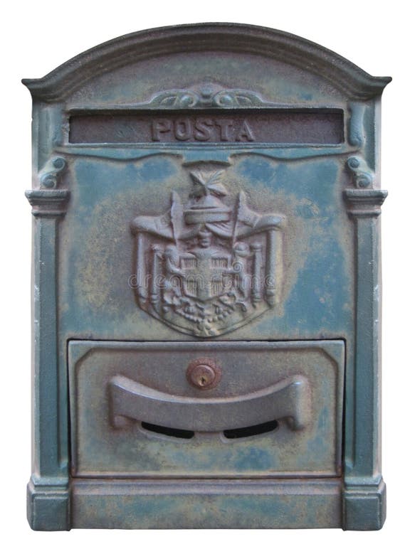 Old Mailbox with Clipping Paths, Isolated on White. Stock Photo - Image ...